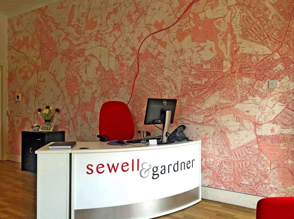 Local Map Wallpaper Displays for Estate Agents